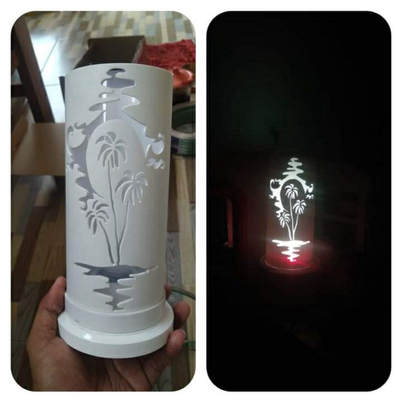 Jual lampu hias ukir pipa PVC ( handmade ) | Shopee Indonesia