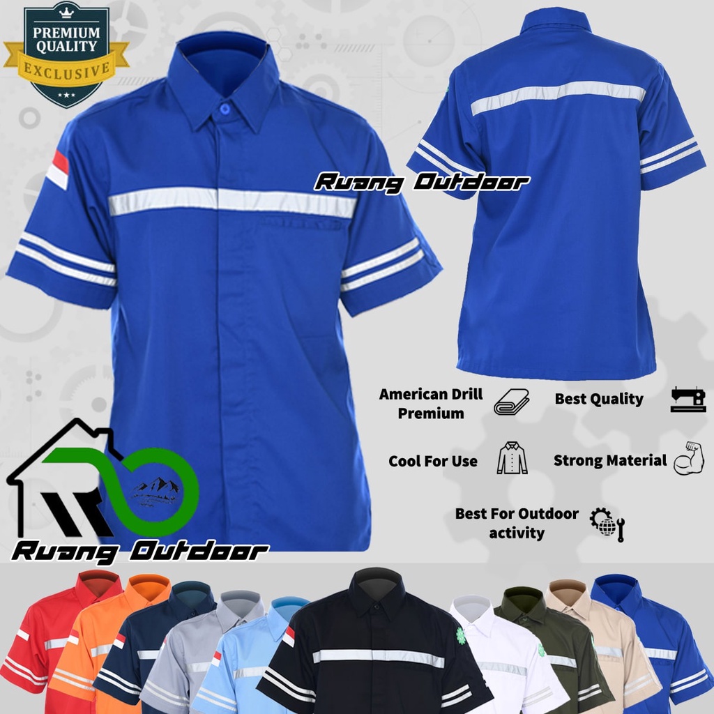 Jual ATASAN WEARPACK BAJU KEMEJA SAFETY K3 OUTDOOR PREMIUM LENGAN ...