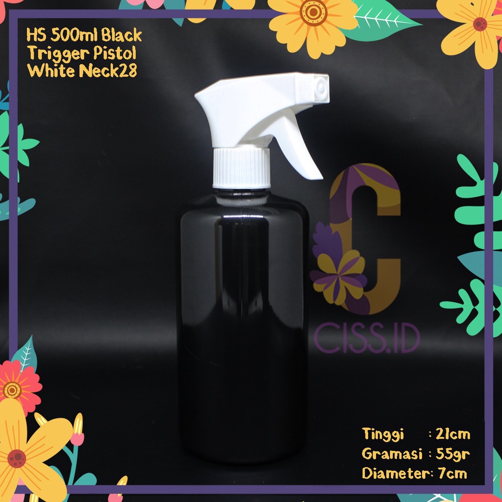 Jual BOTOL KISSPRAY 500ML HITAM TUTUP PUTIH ADJUSTABLE SPRAYER IMPORT ...