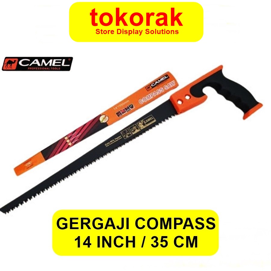 Jual GERGAJI KAYU LANCIP 14 INCH CAMEL GERGAJI KOMPAS 14" COMPASS SAW TEFLON GERGAJI RUNCING ...