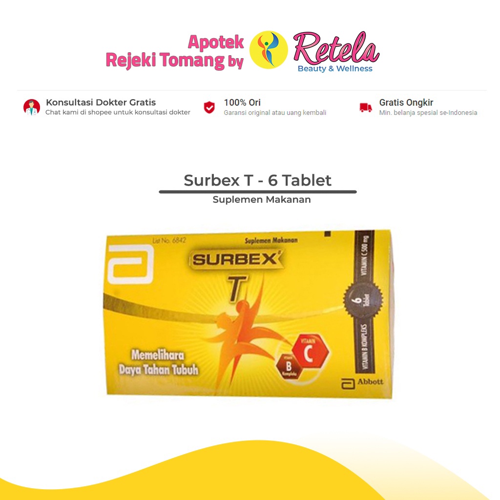 Jual SURBEX T 1 STRIP 6 TABLET | Shopee Indonesia