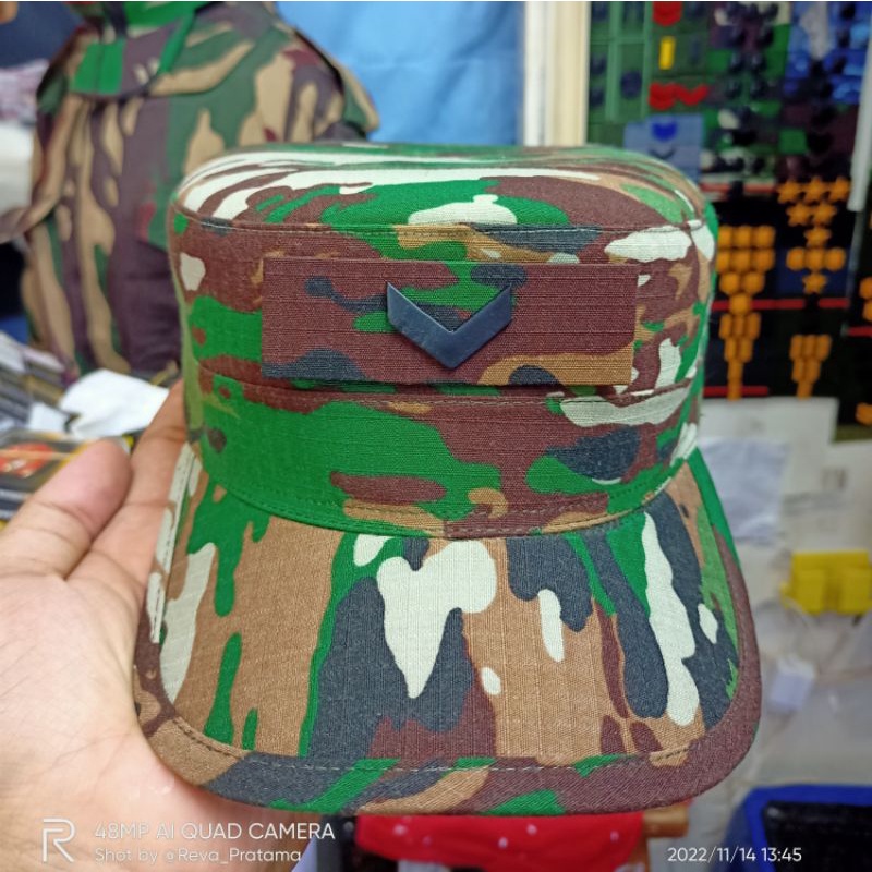 Jual topi pdl loreng terbaru + pangkat serda | Shopee Indonesia