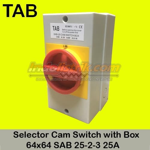 Jual Selector Cam Switch with Box ON-OFF TAB SAB-25-2-3 25A | Shopee ...