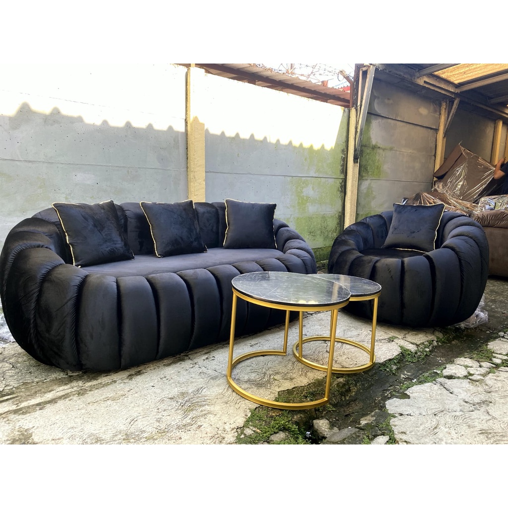 Jual Sofa Bubble 3 1 minimalis + meja besi HPL | Shopee Indonesia