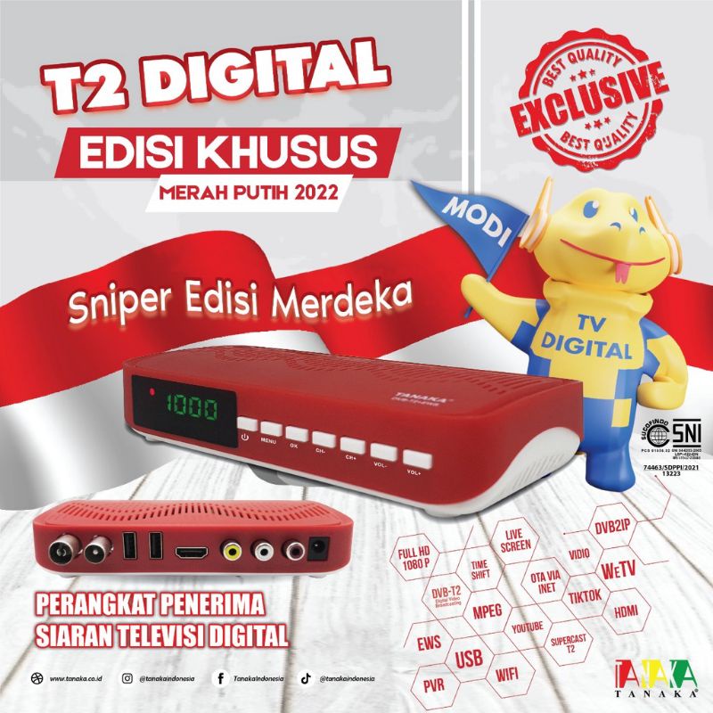 Jual Set Top Box Tanaka T2 Sniper Edisi Merah Putih STB TV Digital ...