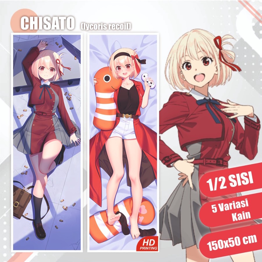 Jual Dakimakura Chisato Nishikigi Lycoris Recoil 150x50 cm (Cover Only) | Shopee Indonesia