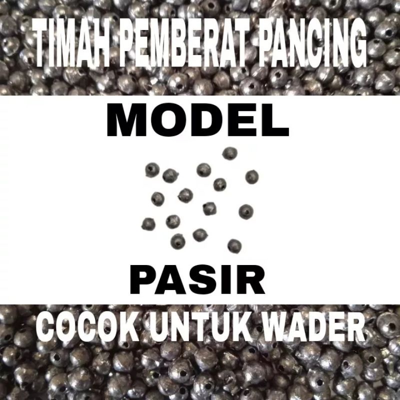 Jual 50 BUTIR TIMAH PEMBERAT PANCING MODEL PASIR TIMAH UNTUK MANCING ...
