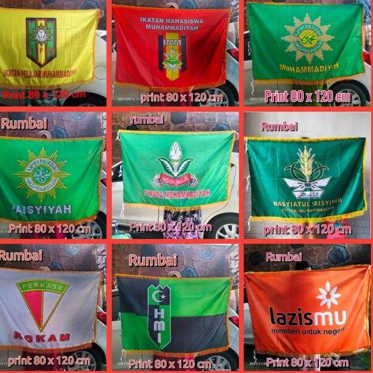 Jual (U-2-I㊛) bendera muhammadiyah kokam IPM imm hmi lazismu nasyiyatul ...