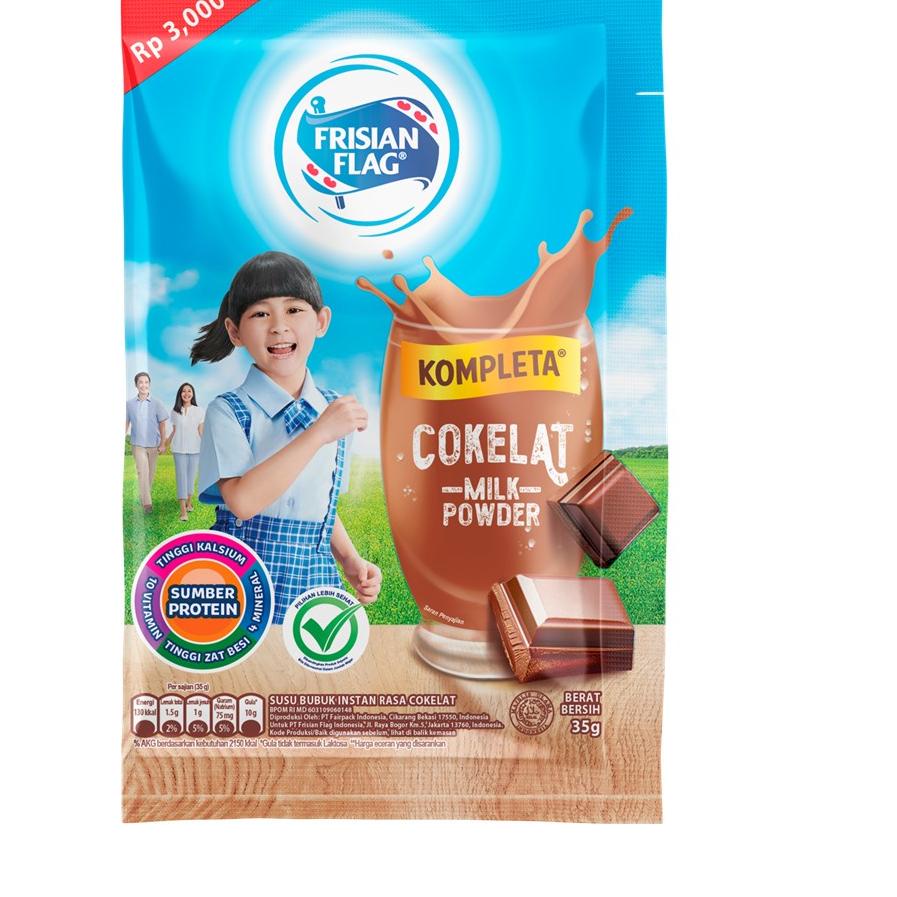 Jual Susu Bubuk Frisian Flag KOMPLETA Cokelat Sachet 10 x 35 gr ...