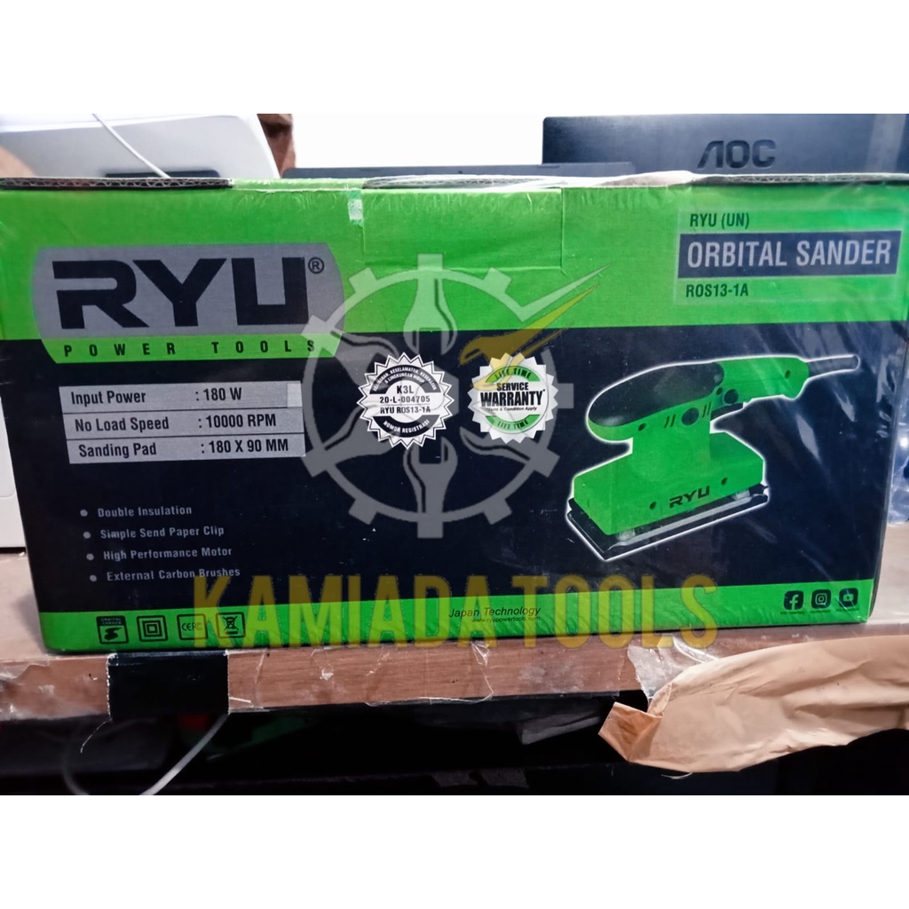 Jual Mesin amplas RYU/Orbital sander ryu Ros 13-1A/Finishing sander ...