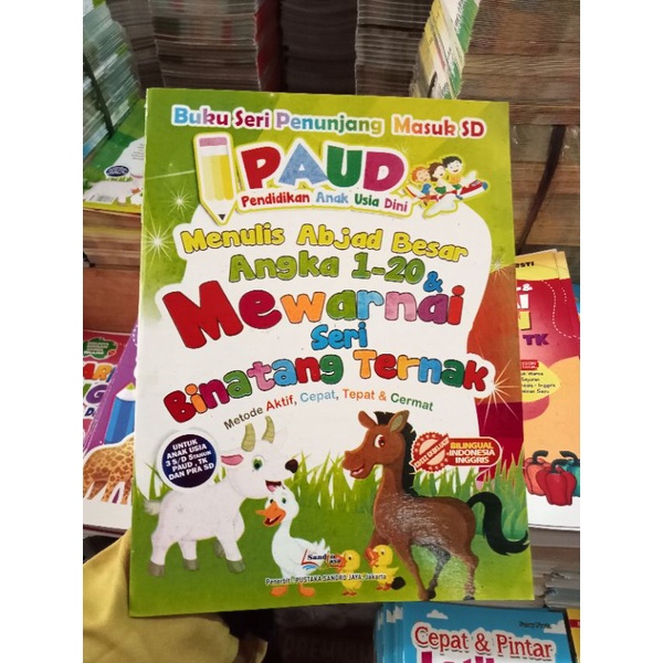 Jual Buku Paud Menulis Abjad Besar Angka 1-20 Mewarnai Binatang Ternak ... Jual Buku Paud Menulis Abjad Besar Angka 1-20 Mewarnai Binatang Ternak ...