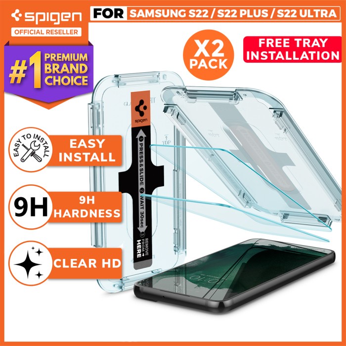 Jual Tempered Glass Samsung Galaxy S22 Ultra Plus Spigen Glas tR EZ Fit ...