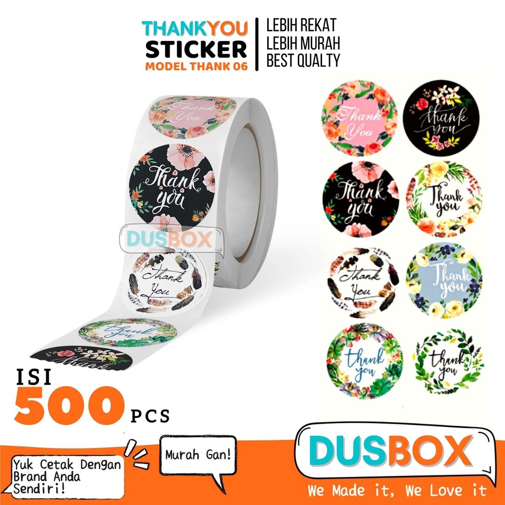 Jual Thank You Sticker isi 500 pcs / Sticker Segel / Sticker Label ...