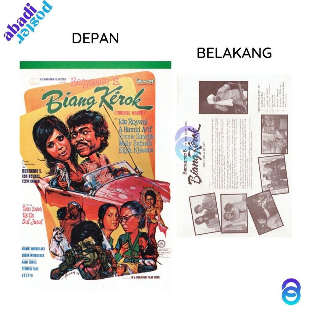 Jual poster film lawas biangkerok - poster film benyamin ida royani a ...