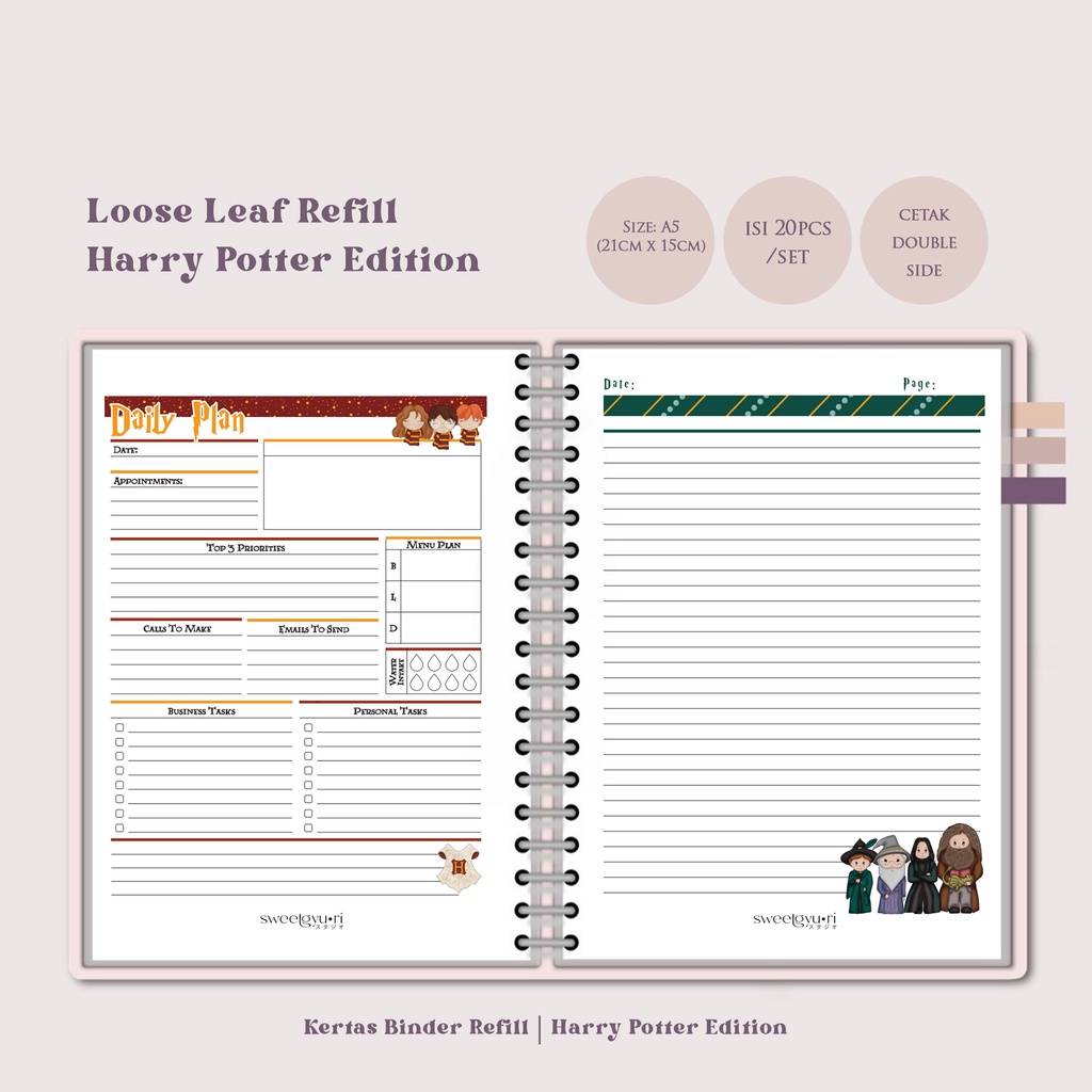 Jual loose leaf paper | harry potter edition | kertas binder | alat ...