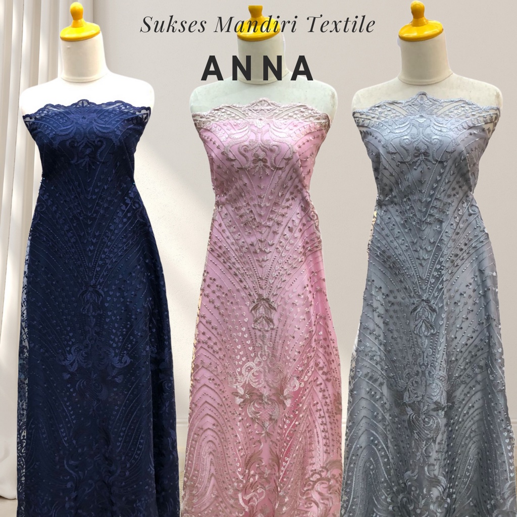 Jual [ANNA] Brukat Tulle Mewah , Harga per 1/2 meter = 50 cm BAHAN KAIN ...