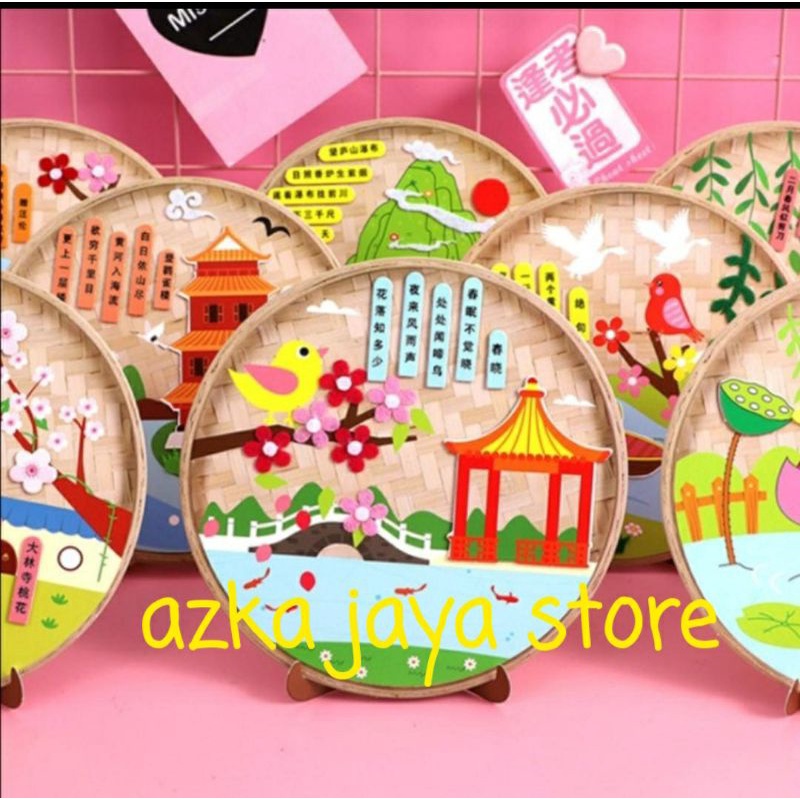 Jual tampah 25 cm 30 cm bambu nampan tatakan media lukis 25cm 30cm | Shopee Indonesia