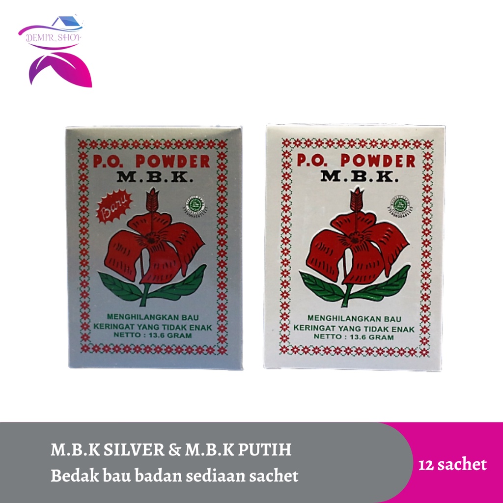 Jual Bedak MBK Powder Silver & MBK Putih / Bedak BB - 12 Sachet ...