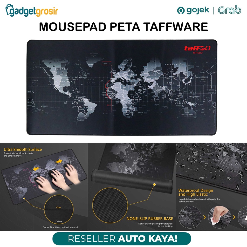 Jual Taffware Mouse Pad Gaming XL Besar Motif Peta Dunia Desk Mat ...