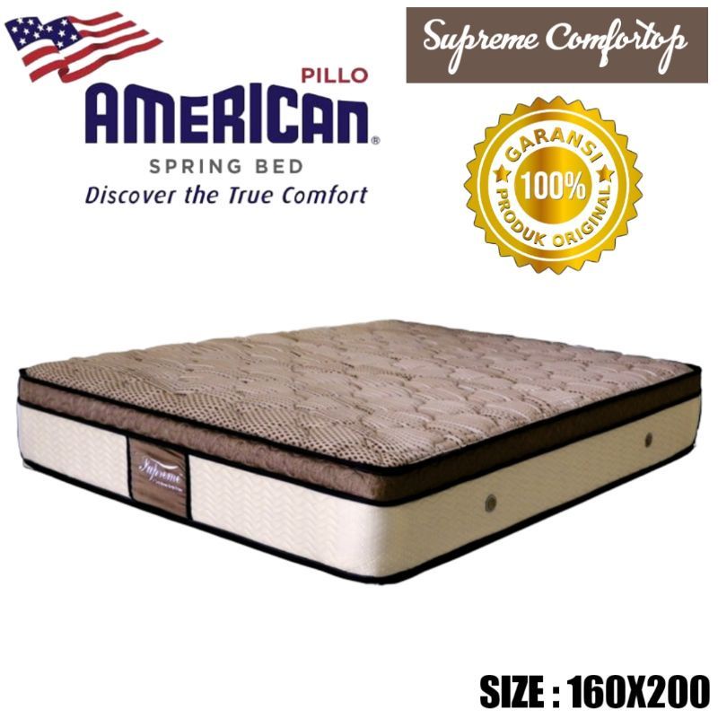 Jual American Pillo Spring Bed Supreme Comfort Top Springbed Matras ...