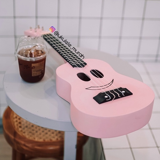 Jual ORIGINAL UKULELE SMILE ELEKTRIK PINK FULLSET | Shopee Indonesia