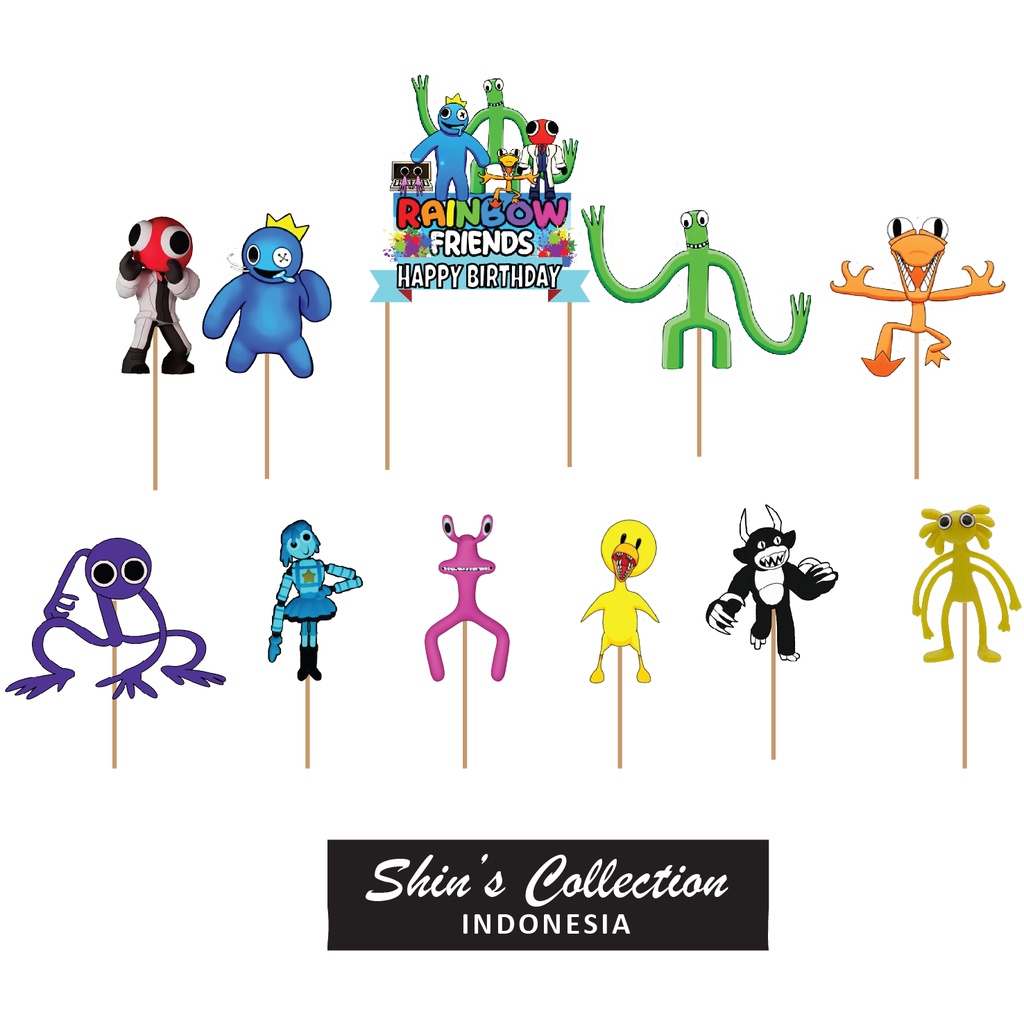 Jual Cake topper Rainbow Friends set isi 11 pcs | Shopee Indonesia