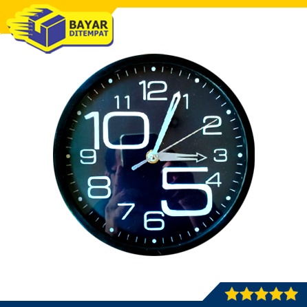 Jual Jam Dinding Tempel Tembok Dingding Angka Besar HITAM Warna Polos ...