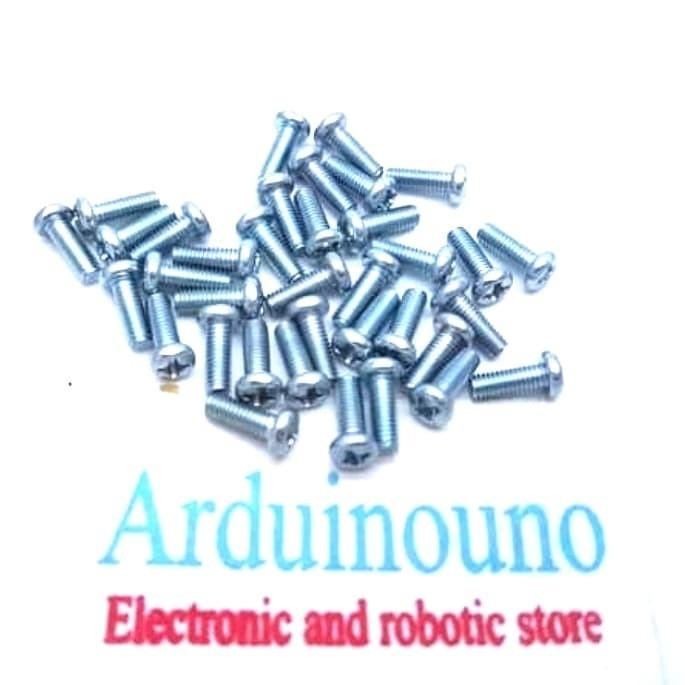 Jual Screw M3x8 Round Cross Head Hole 3mm panjang 8mm diameter M3 Baut ...