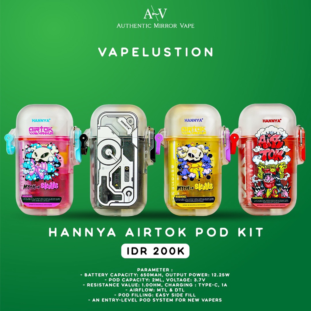 Jual Hannya Airtok Pod Kit By Vapelustion - PS | Shopee Indonesia