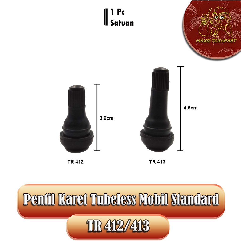Jual [SATUAN] PENTIL KARET TUBELESS HITAM TR412/TR413 STD | Shopee Indonesia