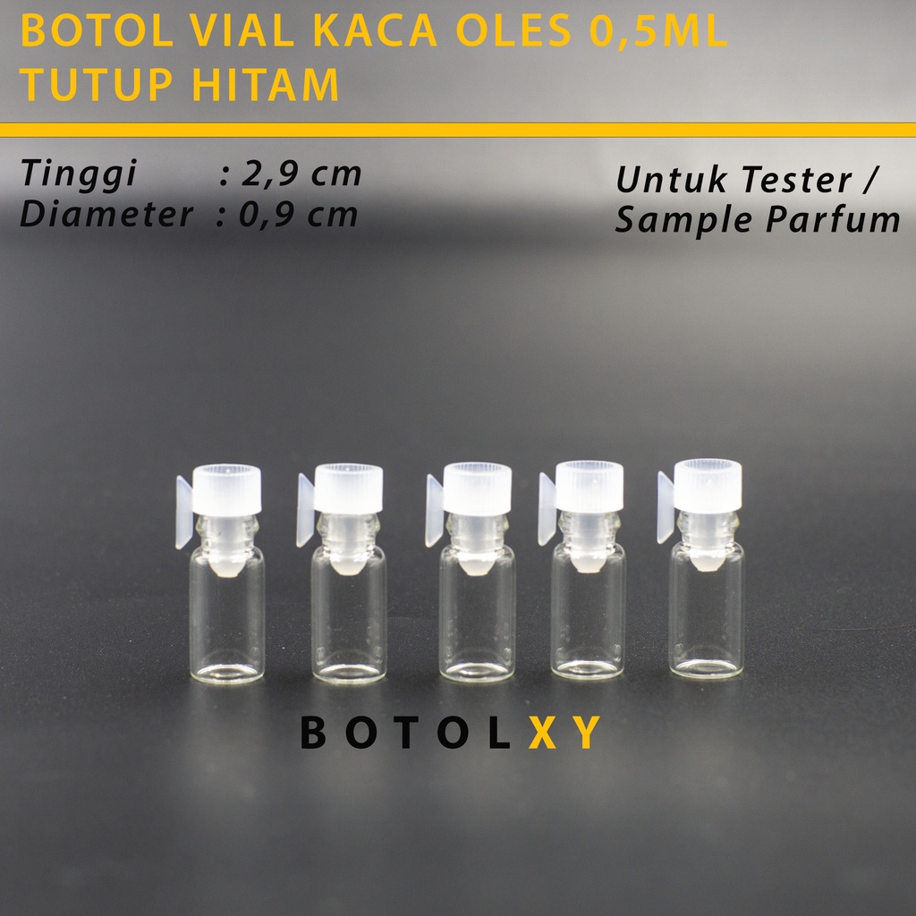 Jual Vial 0,5ml Botol Lidi Tester Sample Parfum Kaca Stik Oles Mini ...