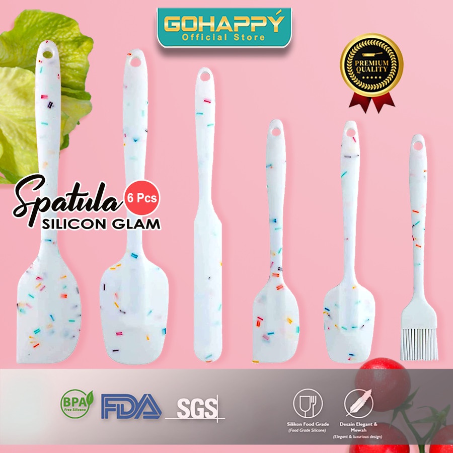 Jual Mayba - Spatula Set Silikon Black Glam 6Pcs Fda - Sutil Dapur ...