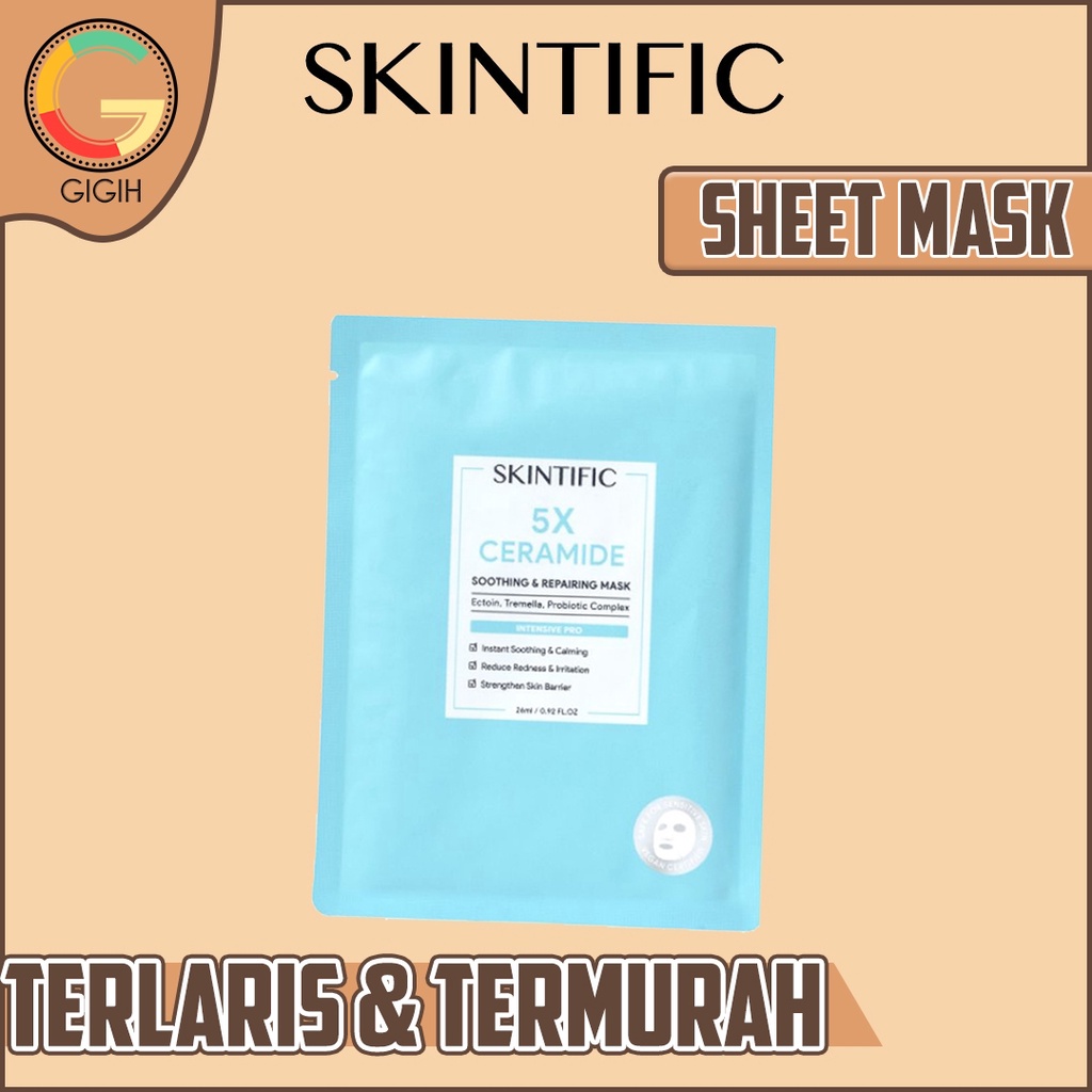 Jual SKINTIFIC MASKER WAJAH 5X CERAMIDE SOOTHING AMD REPAIRING MASK ...
