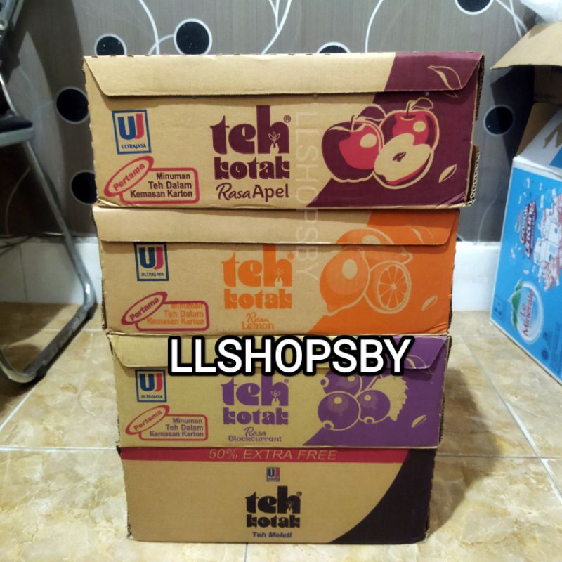Jual Teh Kotak Ultra Less Sugar Jasmine Melati Lemon Blackcurrant Apel Mangga Leci 300ml 200