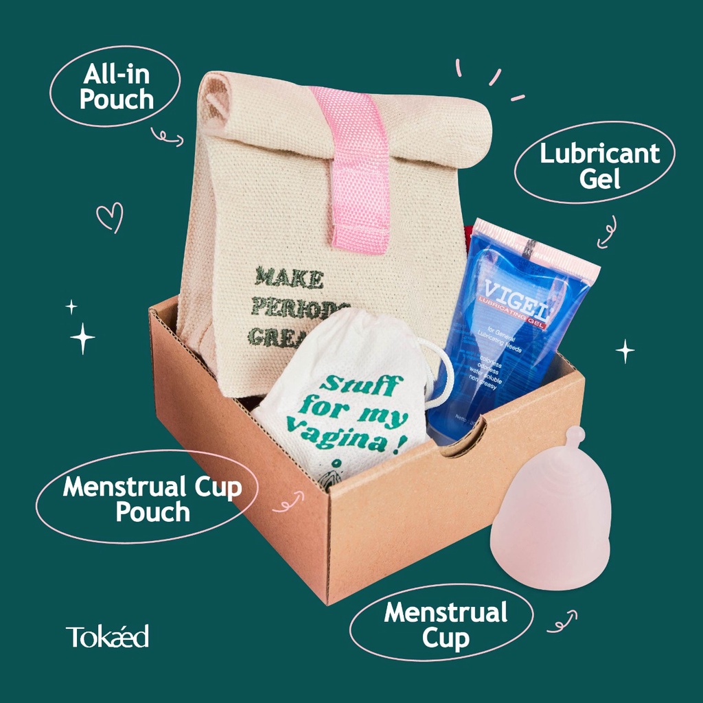 Jual TOKAED Menstrual Cup / SOS PERIOD KIT period cup transparent ...