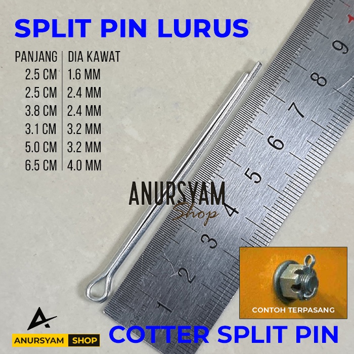 Jual Split Pin Kuncian Lurus / Cotter Pin Baja Galvanis / Klip Pen ...