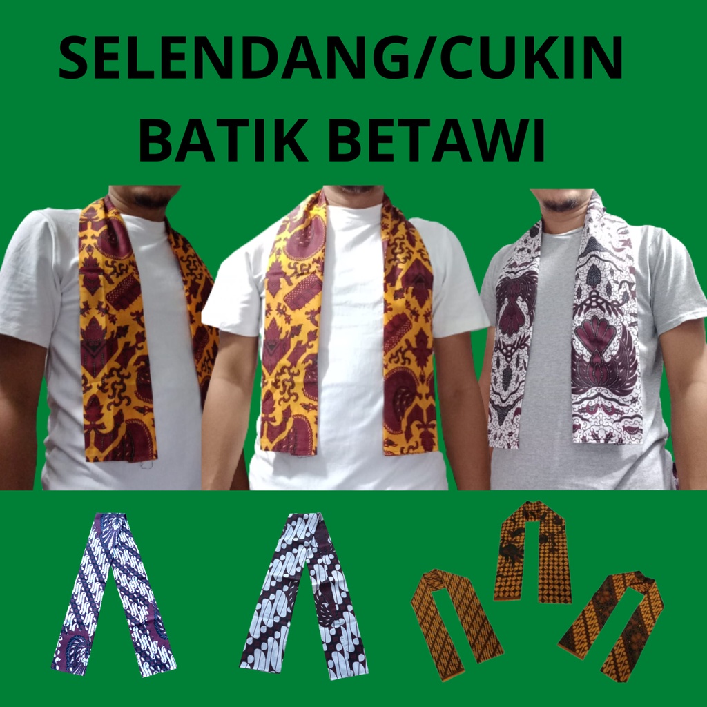 Jual SELENDANG BATIK I CUKIN BATIK COKLAT BETAWI SYAL BATIK PRIA WANITA ...