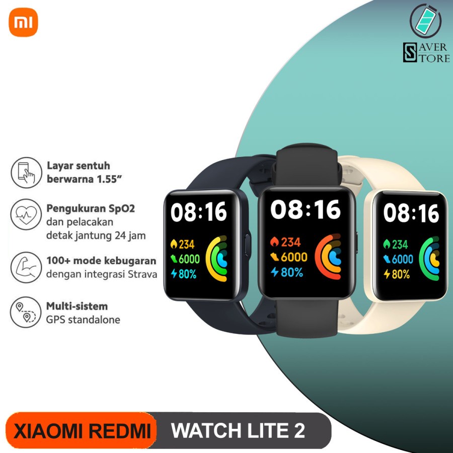 Jual Redmi watch 2 lite smartwatch original xiao mi jam SPO2 HD GPS ...