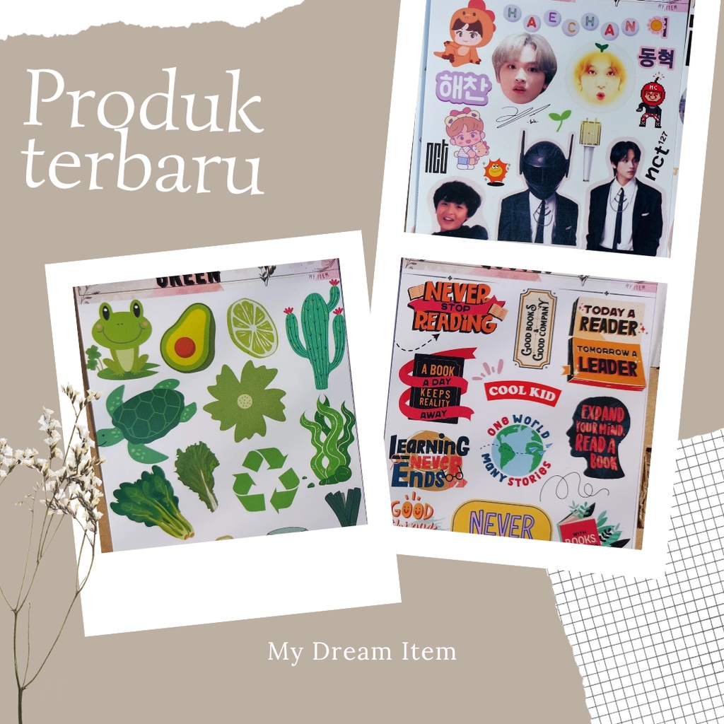 Jual Sticker 1 sheet NO CUT Journal Diary Sticker Hvs Paper for Planner ...