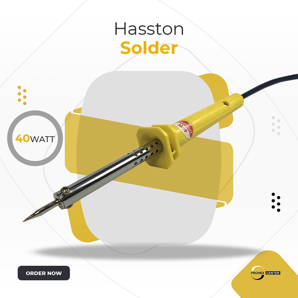 Jual Solder Listrik 40 Watt Dan 60 Watt Hasston PROHEX Ujung Lancip ...