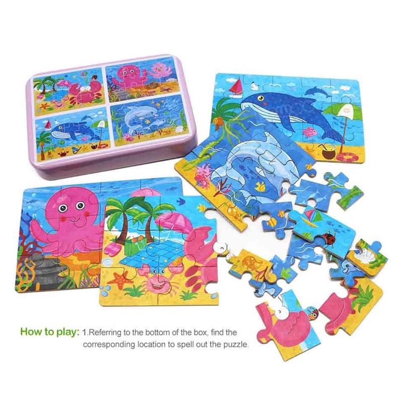 Jual Puzzle 4 in 1 (4 Puzzle dalam 1 box) | Shopee Indonesia
