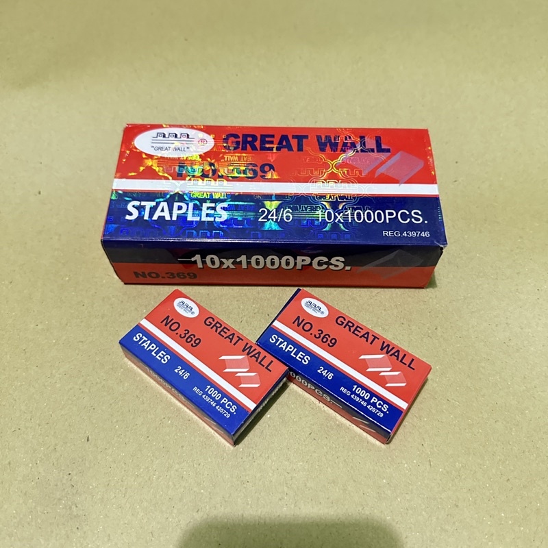Jual Isi Staples Refill Stapler Great Wall No. 369 (Besar) | Shopee ...
