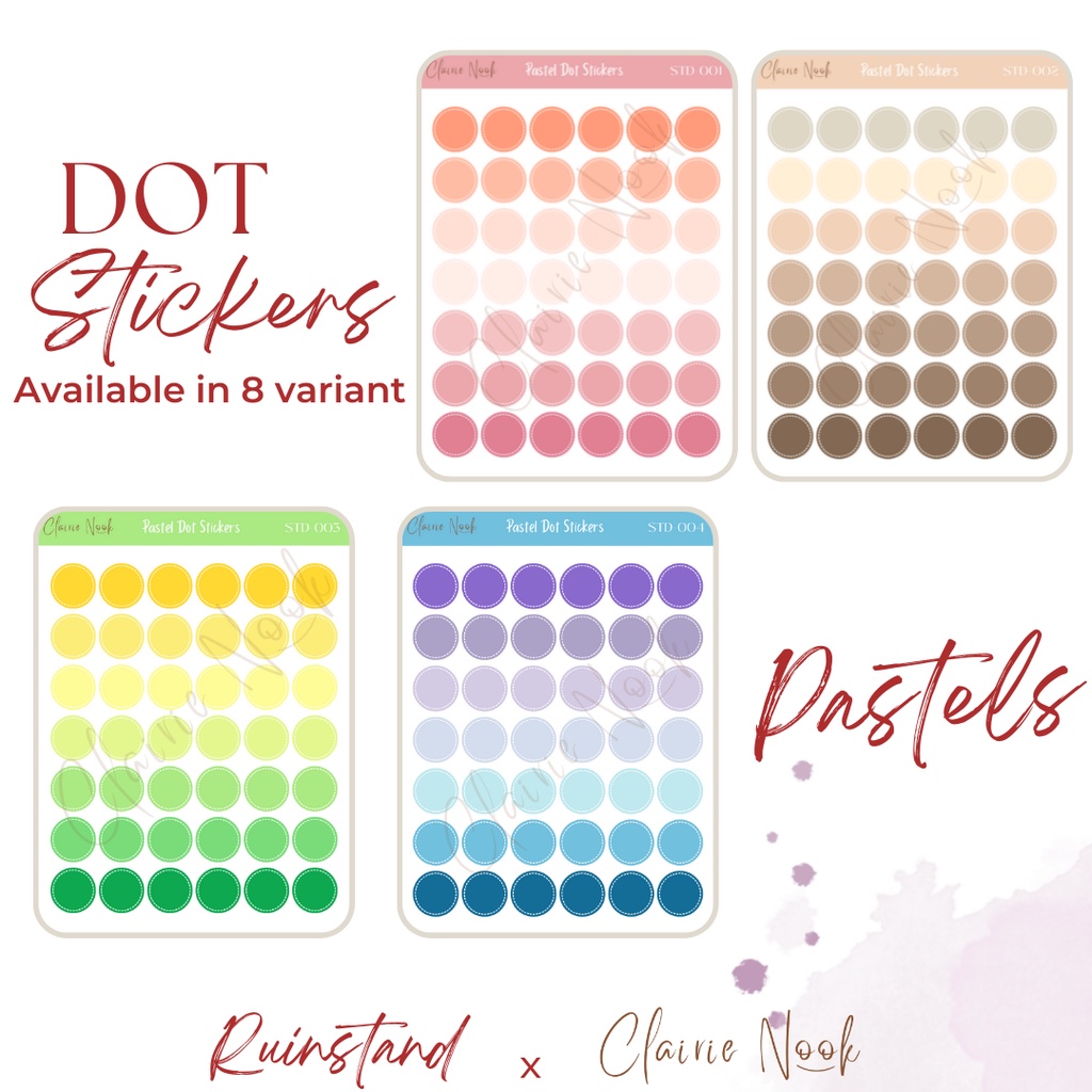 Jual Sticker Label Dot Warna Warni - Dekorasi Bullet Journal Clairie ...