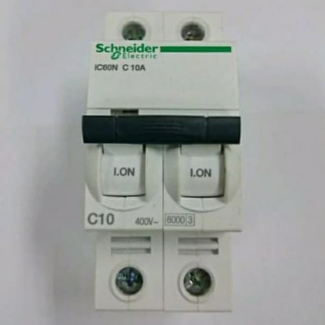 Jual MCB iC60N Schneider 2P 2A,4A,6A,10A,16A,20A,25A,32A,40A,50A,63A 2 phase 6kA - 6A | Shopee ...