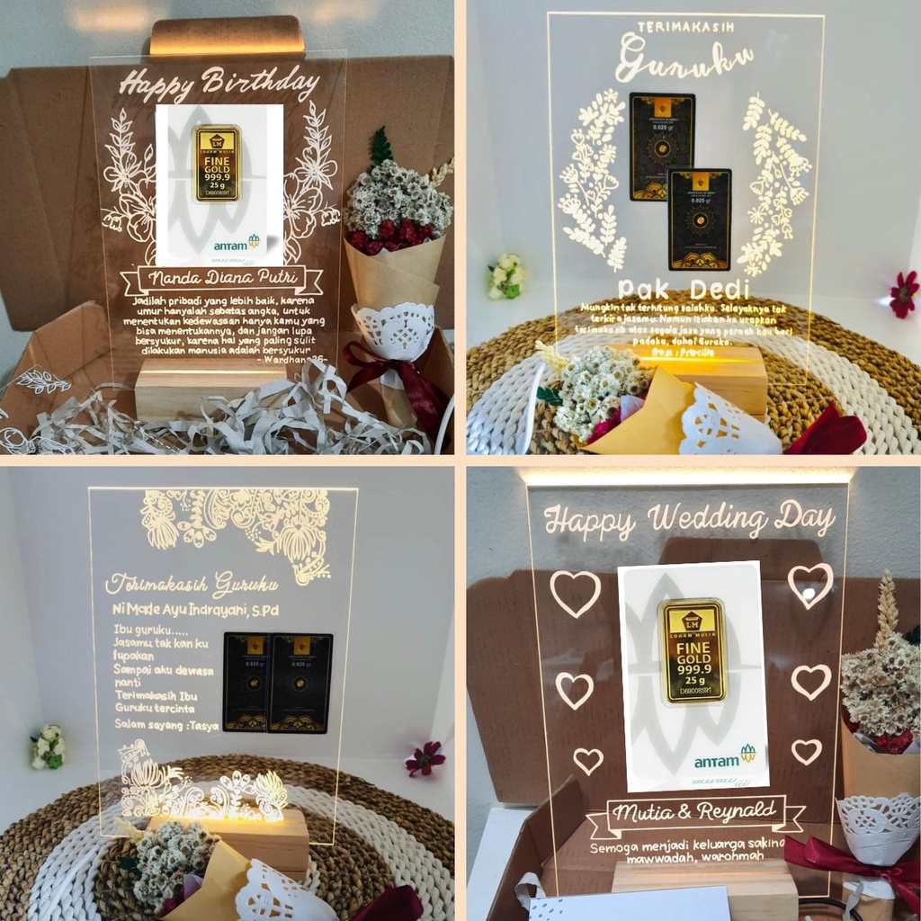 Jual Custom akrilik I Logam Mulia I Mini gold I Emas I wisuda I guru I ...