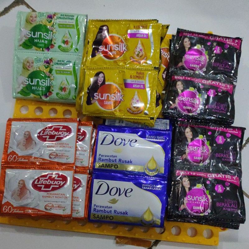 Jual SHAMPOO Sunlik, Dove, Lifebouy 1 Lusin(12 sahset) | Shopee Indonesia
