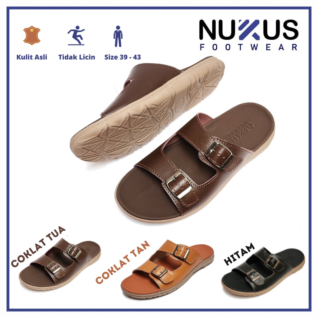 Jual Nukus Sendal Pria Kulit Sapi Asli Gesper - Nk 04 GB | Shopee Indonesia