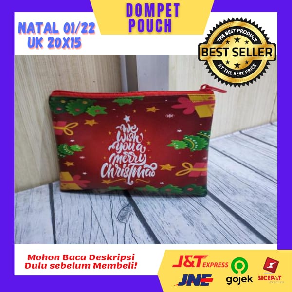 Jual Dompet Natal Custom / Souvenir Natal / Pouch Natal Merry Christmas ...