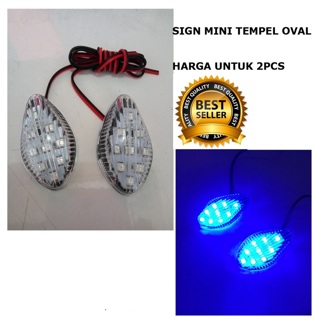 Jual lampu LED oval universal semua motor /sen tipis daun lampu sen ...