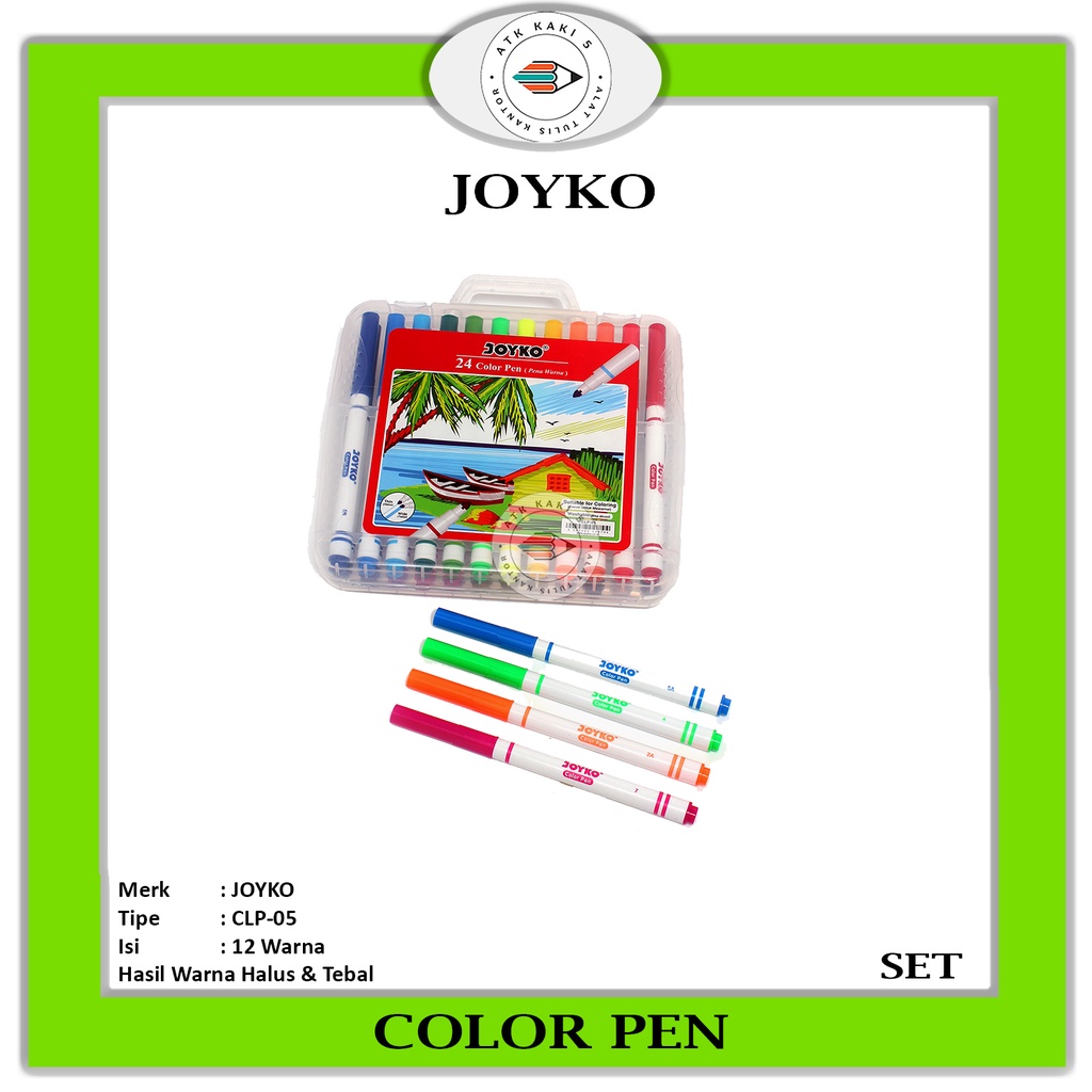 Jual JOYKO - Color Pen CLP-05 24 Macam Warna - Per Set | Shopee Indonesia
